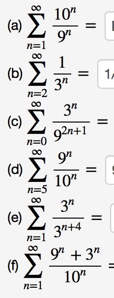 Solved The Following Series Are Geometric Series Or A Sum Of Chegg