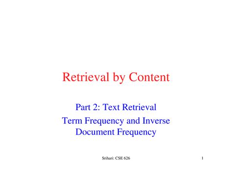 Tf Idf Nlp Retrieval By Content Part 2 Text Retrieval Term