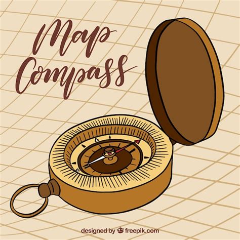 Free Vector Hand Drawn Map Compass Background