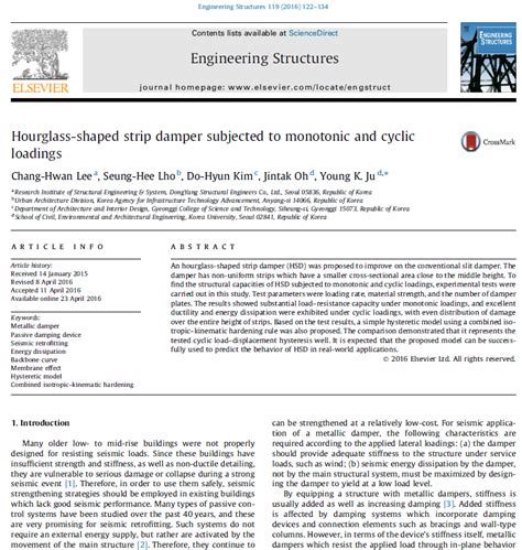 Hourglass Shaped Strip Damper Subjected To Cyclic Loading Abaqus