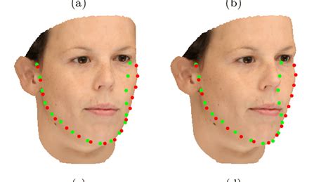 Correspondence Errors Of 2d Red And 3d Green Facial Contour