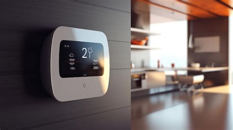 Premium AI Image Modern Automated House With A Thermostat Display Generative AI