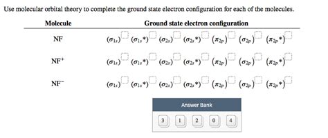 Solved Use Molecular Orbital Theory To Complete The Ground