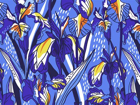Iris Pattern Pattern Floral Illustrations Iris