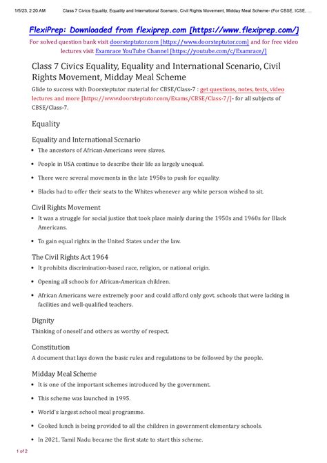 Class Civics Chapter Equality Part AM Class Civics Equality Equality And