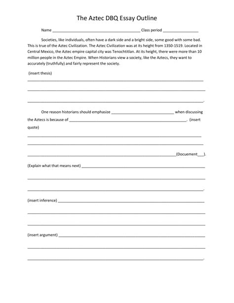 Dbq Essay Outline