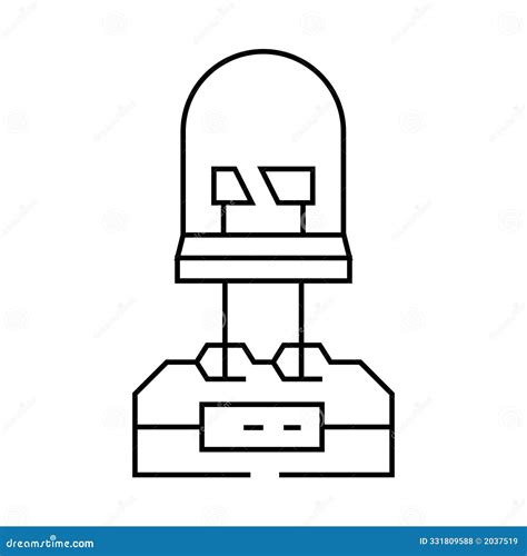 Diode Testing Electronics Line Icon Vector Illustration Stock Illustration Illustration Of