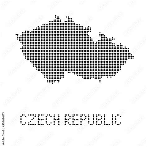 Czech Republic Map With Grunge Texture In Dot Style Abstract Vector Illustration Of A Country