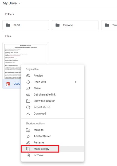 Google Drive How To Make A Copy Not A Shortcut