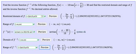 Solved How Do I Find The Restricted Domain And Range Of An
