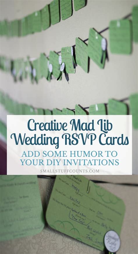 creative mad lib wedding rsvp cards