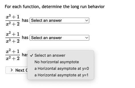 Solved For Each Function Determine The Long Run Behavior