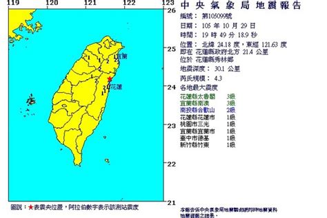快訊／花蓮縣秀林鄉「震了」！ 芮氏規模達43 Ettoday生活新聞 Ettoday新聞雲