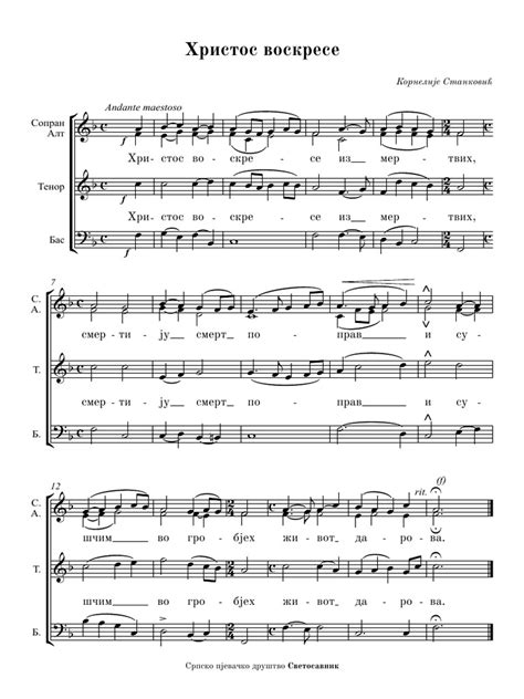 Христос воскресе Full Score Pdf