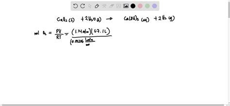 Solved Calcium Hydride Cah2 Reacts With Water To Form Hydrogen Gas This Reaction Is
