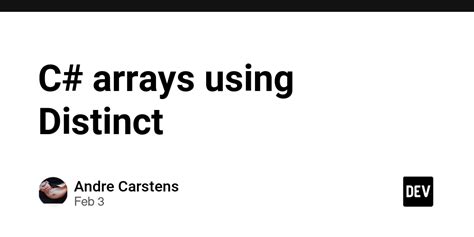 C Arrays Using Distinct Dev Community