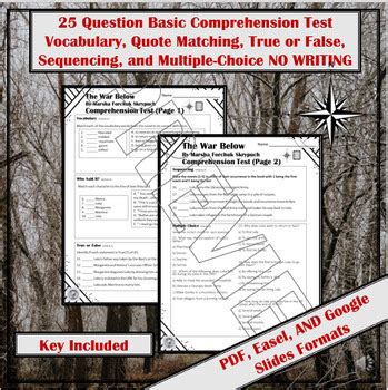 The War Below By Marsha Forchuk Skrypuch Test And Book Report Projects