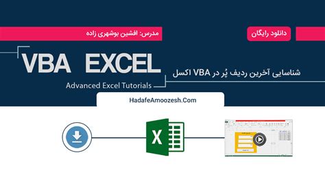 شناسایی آخرین سطر پُر در Vba Excel آموزش های ویدئویی پیشرفته نرم