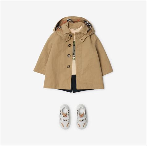 나일론 코튼 카 코트 샌드 공식 Burberry®