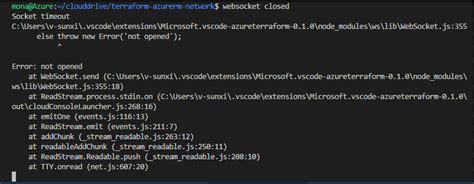 Cloudshell Error When Websocket Closes Issue Azure Vscode Azureterraform Github
