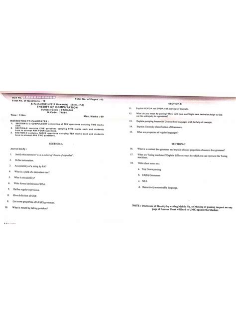 5th Sem Previous Year Question Pdf