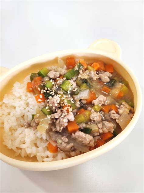 유아식 돼지고기된장덮밥 아기 한그릇요리