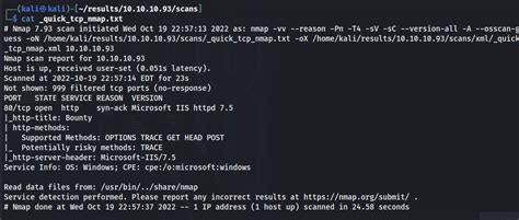 [windows][easy][htb] bounty quick initial nmap scan finds open port