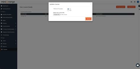 Update License On The Miniorange Onpremise Idp