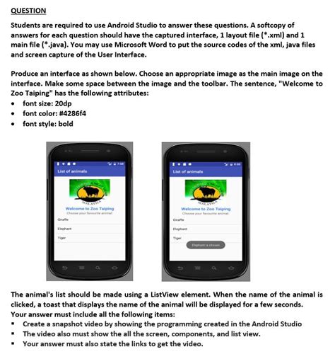 Solved QUESTION Students Are Required To Use Android Studio Chegg
