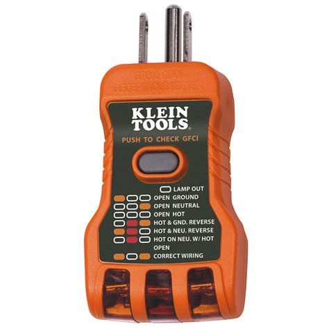 Gfci Receptacle Tester Usa Made Rt600 Klein Tools For