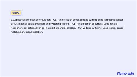 solved list three configurations of a bjt give their applications