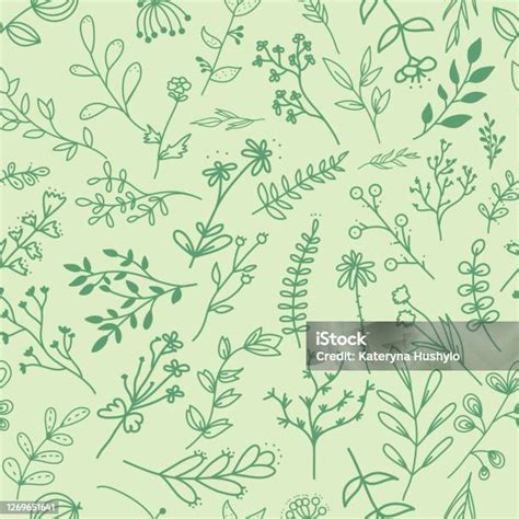 밝은 녹색 배경에 어두운 녹색 잎의 패턴의 그림 플로럴 매끄러운 패턴 꽃과 잎배경 개념에 대한 스톡 벡터 아트 및 기타 이미지 개념 계절 곡선 Istock