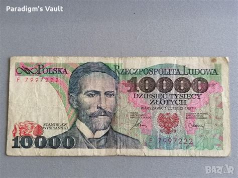 Банкнота Полша 10 000 злоти 1987г в Нумизматика и бонистика в гр