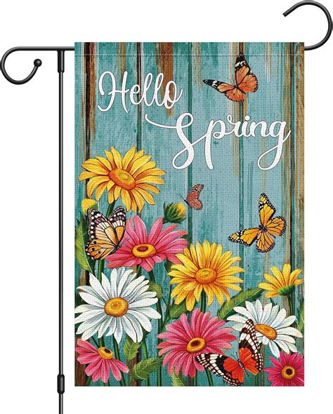 Heyfibro Hello Spring Garden Flag Spring Summer Daisy