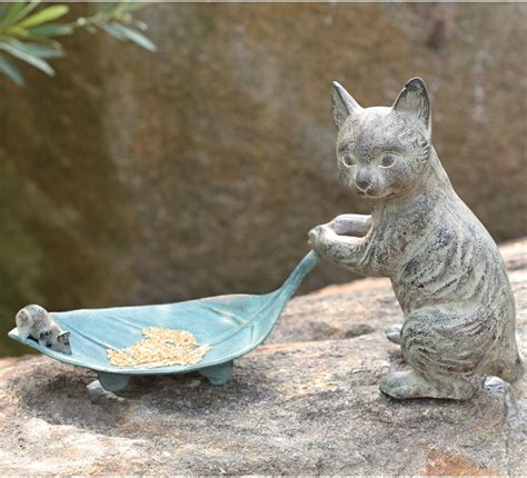 Spi Home Cat And Leaf Bird Feeder Patio Lawn And Garden