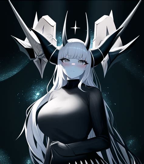 Rule 34 1girls 2023 Ai Generated Anime Nose Big Breasts Big Horns Black Dress Blush Brelshaza
