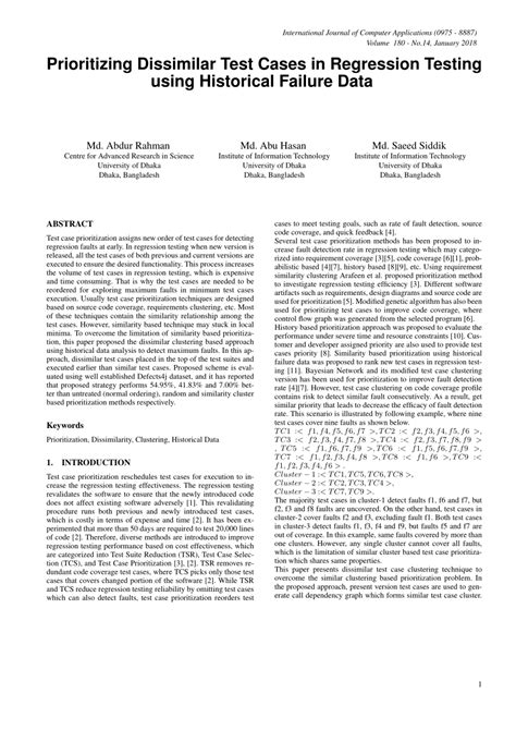 Pdf Prioritizing Dissimilar Test Cases In Regression Testing Using