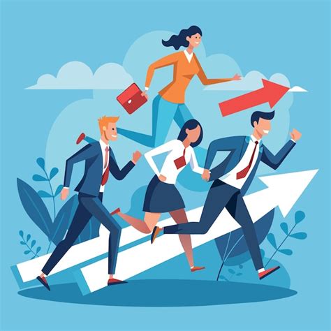 Premium Vector Collaboration Or Working Together To Achieve Target Leadership To Drive Team