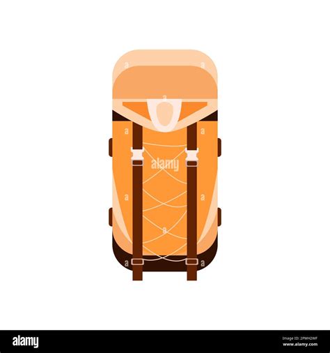 Orange Hiking Backpack Cartoon Illustration Stock Vector Image And Art Alamy