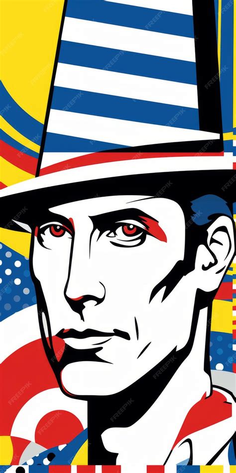 Premium Photo Unique Vector Illustration Man In Hat With Digital Constructivism Style