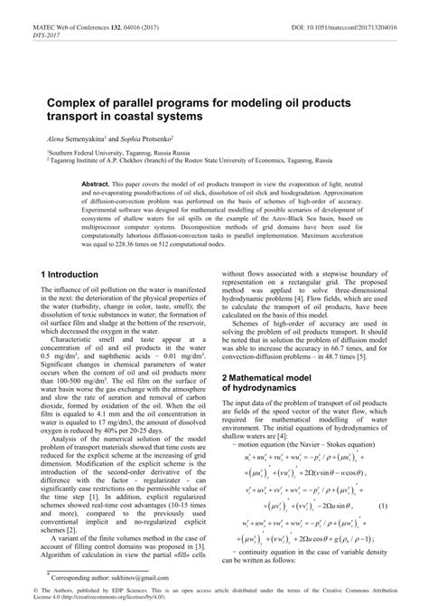 Pdf Complex Of Parallel Programs For Modeling Oil Products Transport