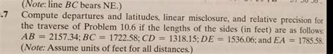 Compute Departures And Latitudes Linear Misclosure