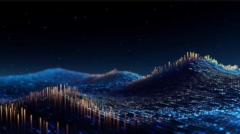 Premium Photo 3d Rendering Of Abstract Digital Landscape With Glowing Particles