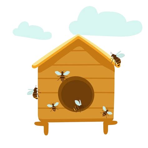 Premium Vector Yellow Bee Hive On A White Background Bee Hive Isolate Stock Vector