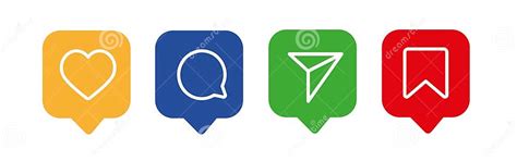 Set Of Generic Social Media User Interface Icons Like Comment Share And Save Icons Social