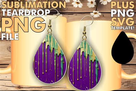 Colorful Splash 3d Teardrop Earring Art