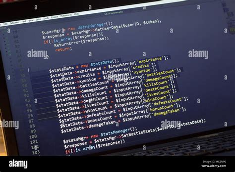 Php Back End Code Computer Programming Source Code Abstract Screen Of