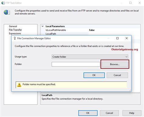 Ssis Ftp Task Create Local Directory