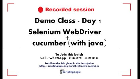 Demo Class Day 1 Selenium Cucumber With Java Introduction Youtube