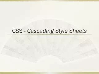 Ppt An Introduction To Cascading Style Sheets Css Layout And The Css